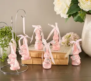 VALERIE PARR HILL Set Of 6 4.5' Glass Bunny Ornaments - One-color