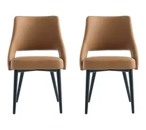 MANHATTAN COMFORT Tremont Vegan Leather Dining Chair- Set Of 2 - One-color
