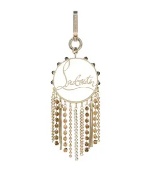 CHRISTIAN LOUBOUTIN Trapeze Embellished Keyring - Gold
