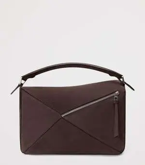 Loewe Large Suede Puzzle Top-handle Bag