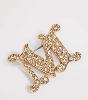 Max Mara Embellished Monogram Brooch