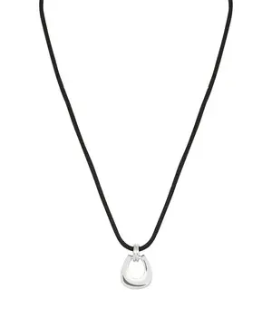 ASTRID & MIYU Corded Rhodium-plated Horseshoe Pendant Necklace - Silver