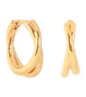 ASTRID & MIYU Plated Crossover Illusion Hoop Earrings - Gold