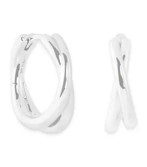 ASTRID & MIYU Crossover Illusion Hoop Earrings - Silver