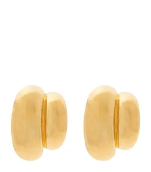 Saint Laurent Double Domed Clip-on Earrings - Metallic