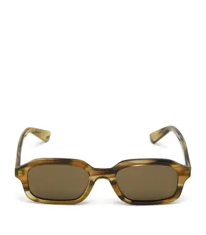 Alexander McQueen Tortoiseshell Rectangular Sunglasses - Brown