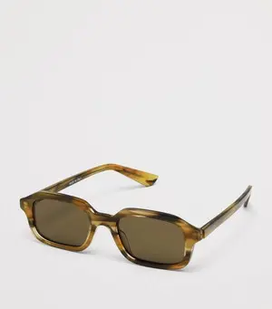 Alexander McQueen Tortoiseshell Rectangular Sunglasses
