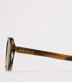 Alexander McQueen Tortoiseshell Rectangular Sunglasses