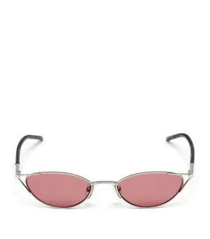 Alexander McQueen Tortoiseshell Oval Sunglasses - Black