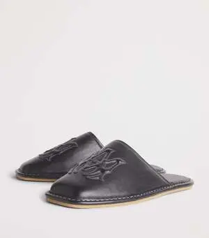 Amiri Leather Ma Logo Slippers