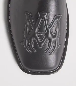 Amiri Leather Ma Logo Slippers