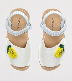 Monnalisa Embellished Lemon Sandals