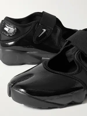 Nike Air Rift Paneled Leather Split-toe Sneakers - Black