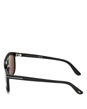 TOM FORD Navigator Sunglasses, 58mm - Shiny Black/smoke