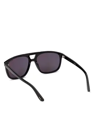 TOM FORD Navigator Sunglasses, 58mm - Shiny Black/smoke
