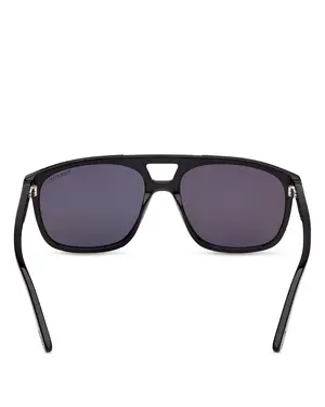 TOM FORD Navigator Sunglasses, 58mm - Shiny Black/smoke