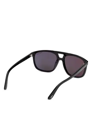 TOM FORD Navigator Sunglasses, 58mm - Shiny Black/smoke