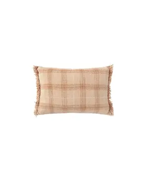 LORENA CANALS Tartan Cushion - Pink And Natural