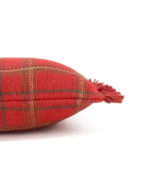 LORENA CANALS Tartan Cushion - Red