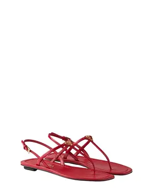 Prada Patent Leather Thong Sandals - Red