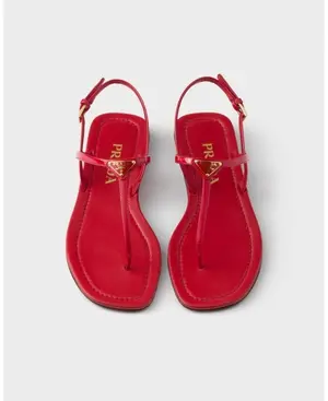 Prada Patent Leather Thong Sandals