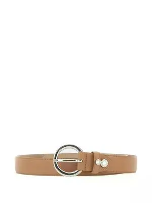 GIANNI CHIARINI Logo Detail Leather Belt - Neutrals