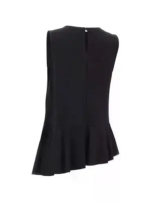KAOS Ruffled-hem Sleeveless Blouse - Black