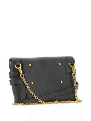 GIANNI CHIARINI Knotted Strap Leather Shoulder Bag - Black