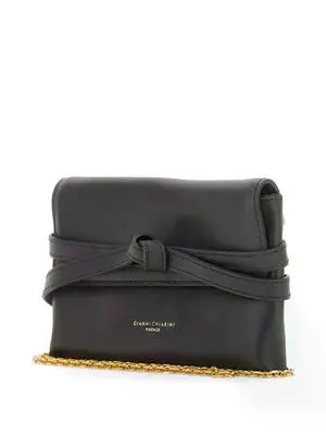 GIANNI CHIARINI Knotted Strap Leather Shoulder Bag - Black