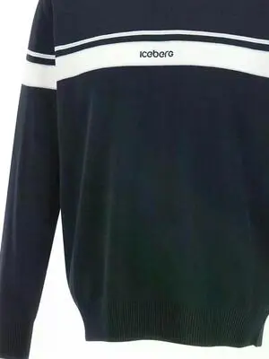 Iceberg Striped Logo Embroidered Sweater