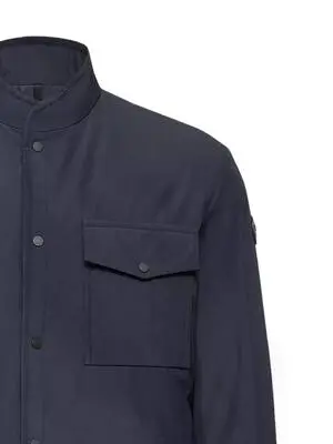 Moncler Flap Pocket High Neck Jacket - Blue