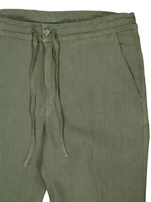 120% Lino Drawstring Trousers - Green