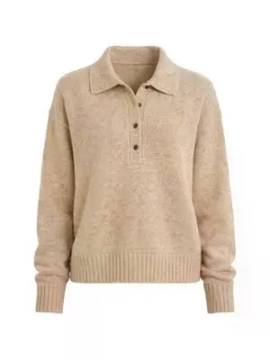 Jenni Kayne Ribbed Hem Button-up Polo Shirt