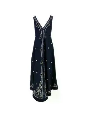 P.a.r.o.s.h Embroidered-details Midi Dress