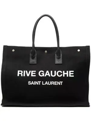 Saint Laurent 2019 Canvas Rive Gauche Tote Bag Black