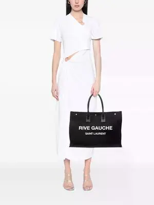 Saint Laurent 2019 Canvas Rive Gauche Tote Bag - Black