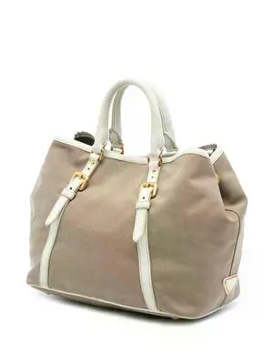 Prada Canvas Canapa Logo Satchel - Brown