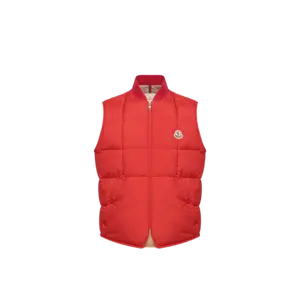 Moncler Elberton Square-quilted Down Gilet - Red