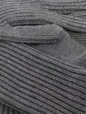 Red Valentino Ribbed Knitted Elbow Gloves - Grey