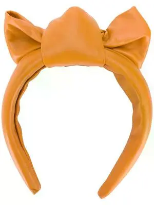 Red Valentino Bow-detail Leather Headband - Brown