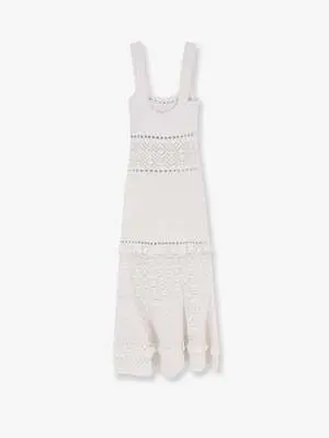 Retrofete Wynona Long Crochet Dress - White