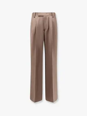 TONYWACK Wool Blend Trousers With Frontal Pinces - Brown