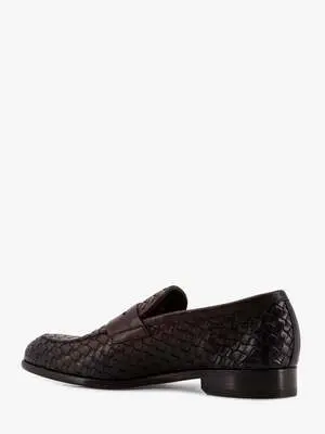 DOUCAL'S Adler Leather Loafers With Woven Pattern