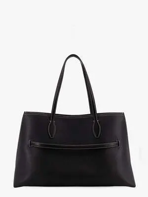 TOTEME Leather Shoulder Bag With Logo - Black