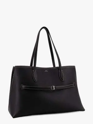 TOTEME Leather Shoulder Bag With Logo - Black