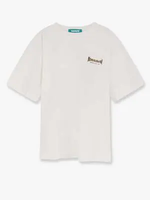 BARROW Cotton Tshirt With Multicolored Logo On The Back - White
