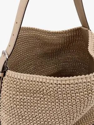 TOTEME Leather Shoulder Bag With Woven Pattern