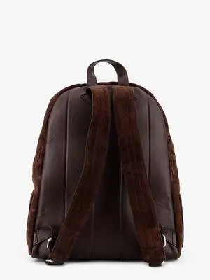 ORTIGNI Suede Backpack With Woven Pattern