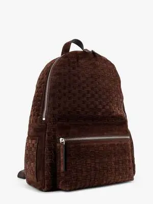 ORTIGNI Suede Backpack With Woven Pattern