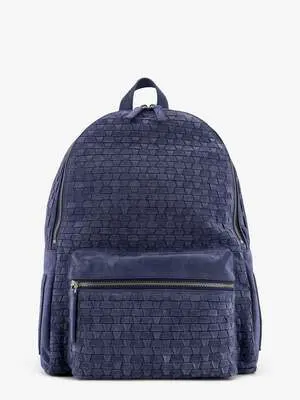 ORTIGNI Suede Backpack With Woven Pattern